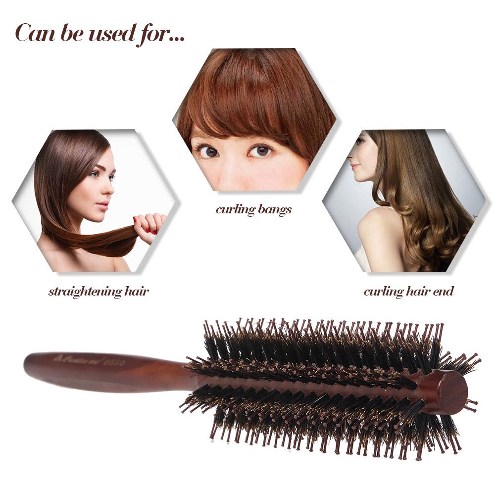 Nylon Hair Round Brush Roller Comb Brush Non-slip Handle Round Comb for ...