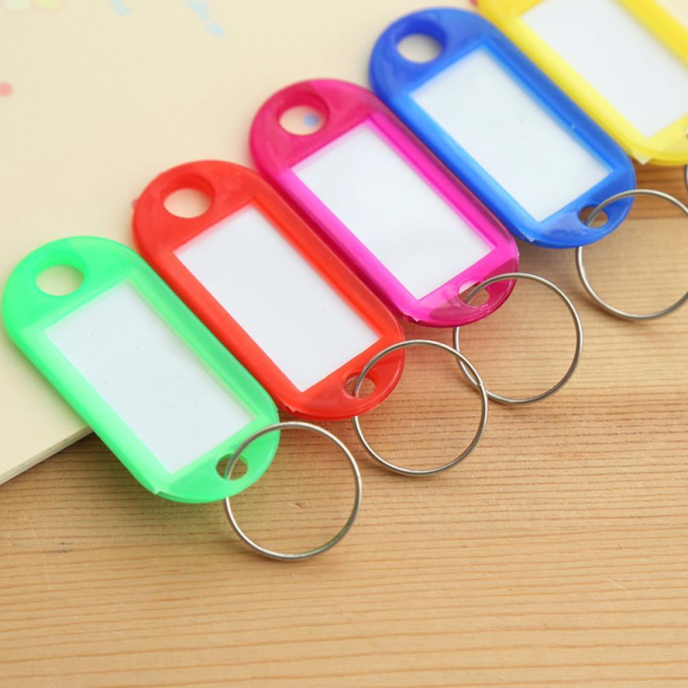Buy 10PCS Colorful Key ID Labels Name Tags Split Ring Car Door Keyring ...