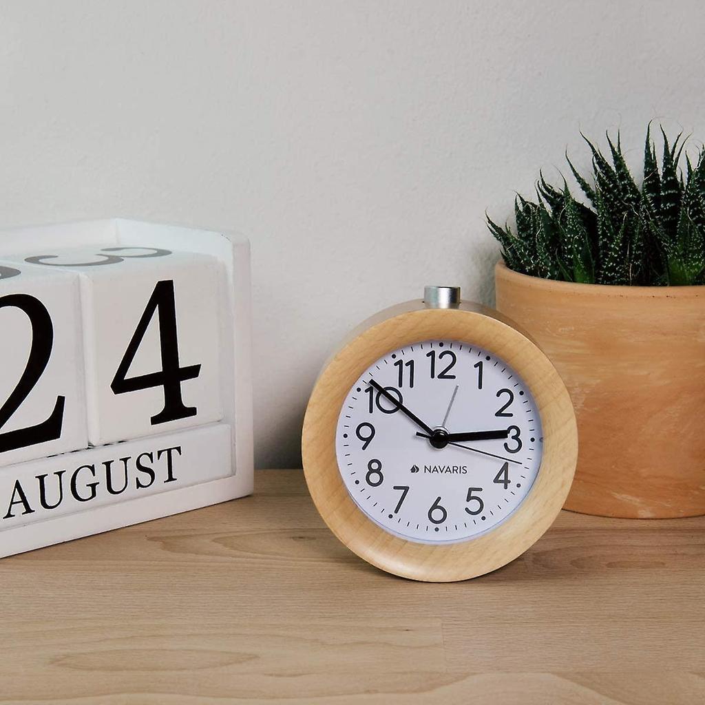 Cheap Wooden Alarm Clock-classic Round Analogue Alarm Clock Made Of ...