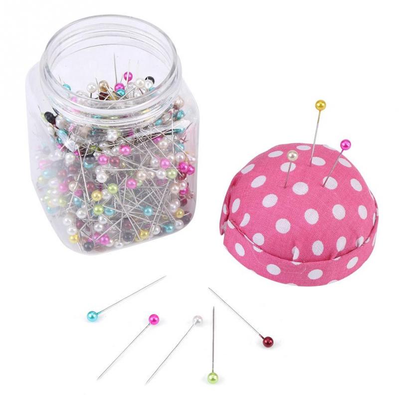 Buy 500Pcs Beads Needles Quilting Pins In Pink Fabric Covered Pin ...