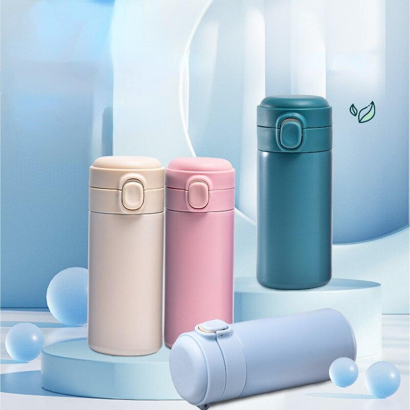 Buy Simple 304 Stainless Steel Thermos Cup Creative Spring Cover ...