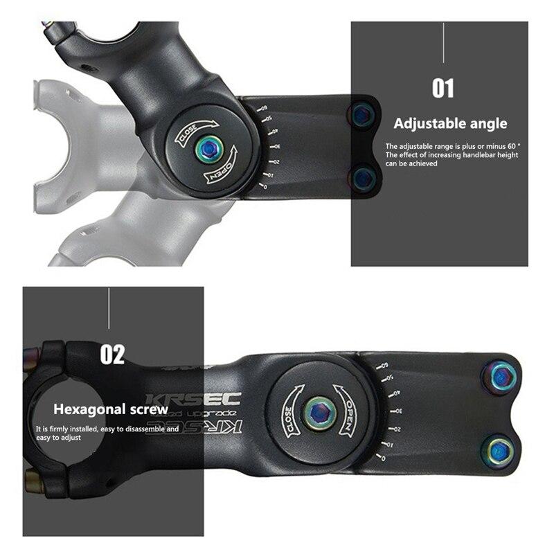 Buy Aluminium Adjustable Bike Stem Riser for 25.4/31.8mm Handlebar 90mm ...