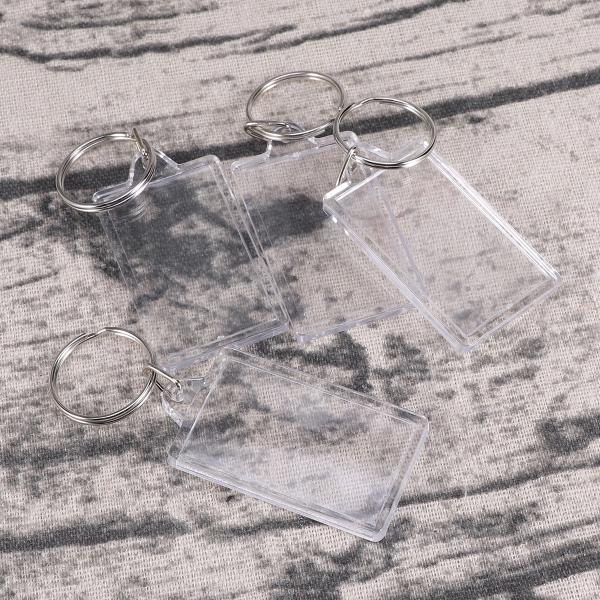 30pcs Acrylic Key Chain Photo Frame Key Ring Creative Fashionable Key ...