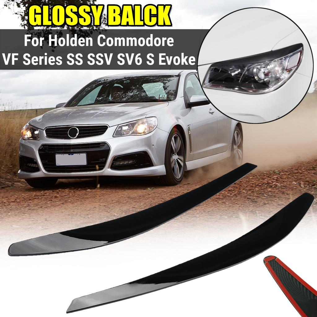 2PCS Front Headlight Eyelid Eyebrow Trims For VF Holden Commodore SS ...