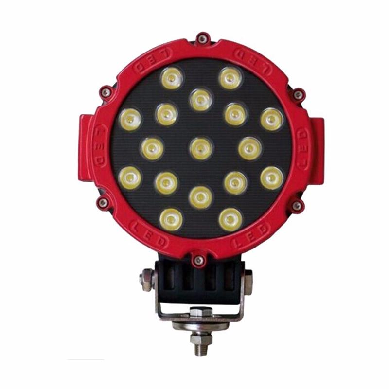 51W 7 "Led Arbeit Licht Spot Rot Runde Offroad Nebel Fahren 4Wd Boot ...