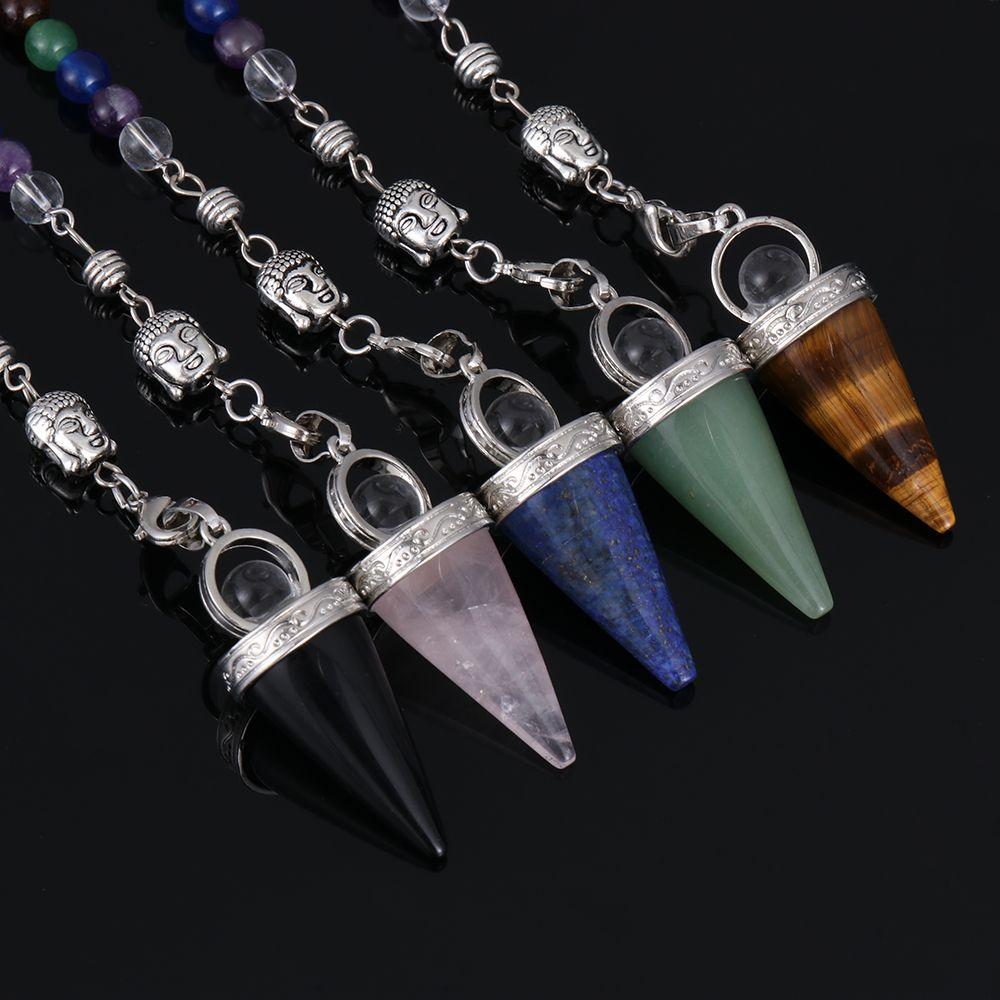 💰Kaufe Geschenk Amethyst Edelstein Stein Rose Quarz Amulett Naturstein Reiki Pendel Anhänger ...