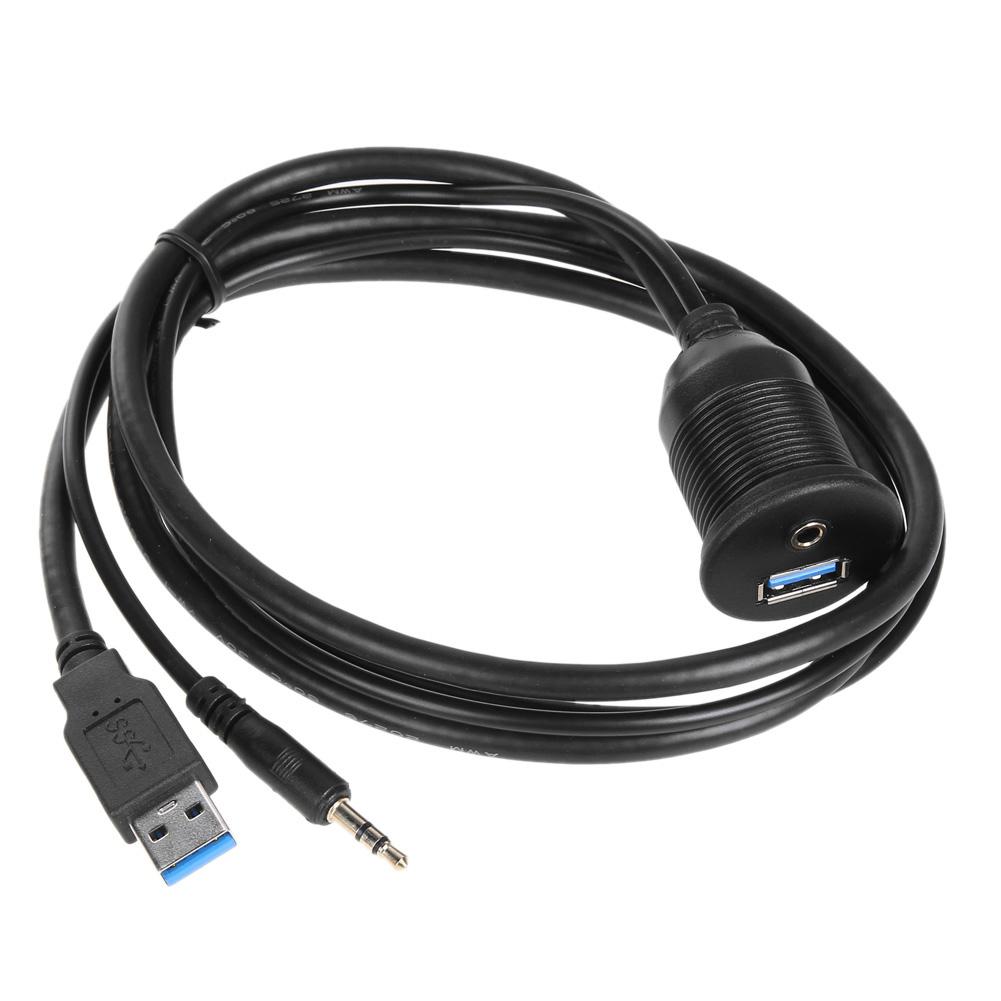 Cheap Flush Mount USB 3.0 + 3.5mm AUX Extension Cable Cord for Car Boat ...