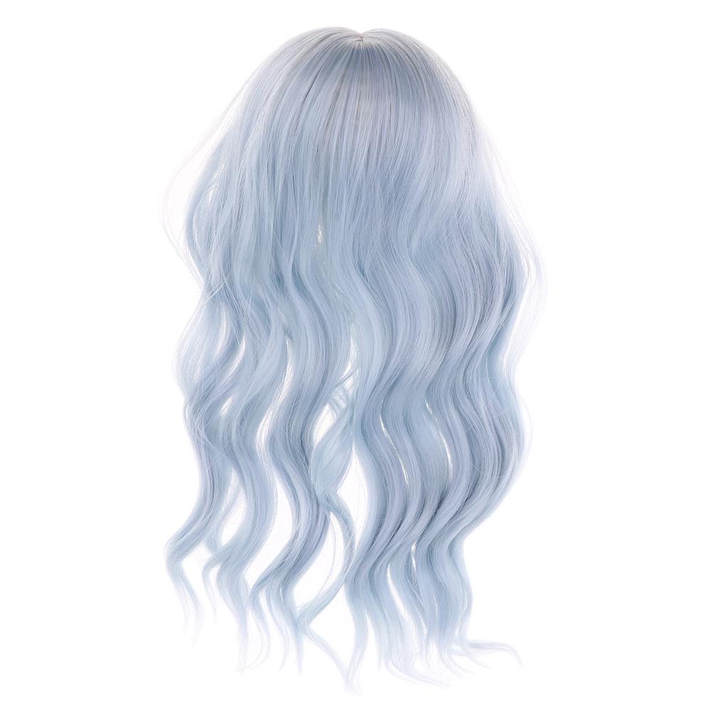 Buy 1/3 BJD Doll Wig Long Curly Hair for Dollfie DIY Hairpiece Sky Blue ...