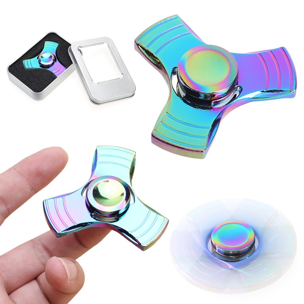 Buy Fidget Spinner Rainbow Metal Hand Spinner EDC Fingertip Gyro ADHD ...