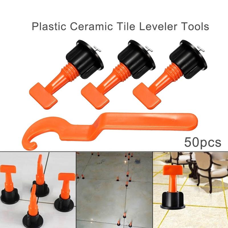 50pcs Plastic Flat Ceramic Leveler Floor Wall Construction Tools ...
