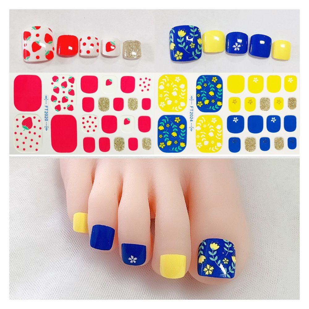 Toenail Art Decals Women Shiny Toenail Strips Full Cover Toenail ...
