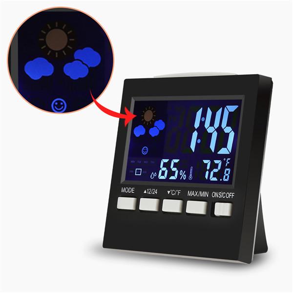 Buy Indoor Temperature and Humidity Monitor Alarm Clock with Large ...