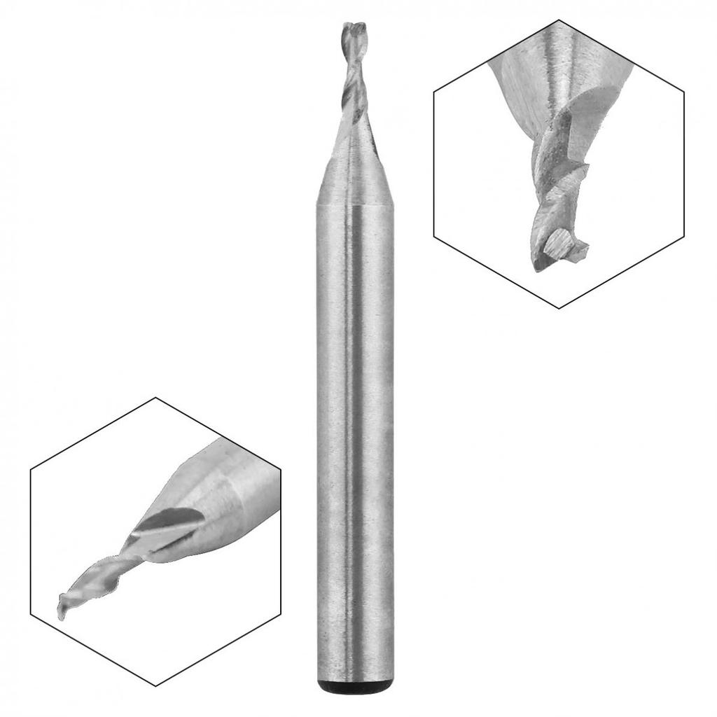 Buy 2mm 2 Flutes HSS End Mill Cutter with Super Hard Straight Shank for ...