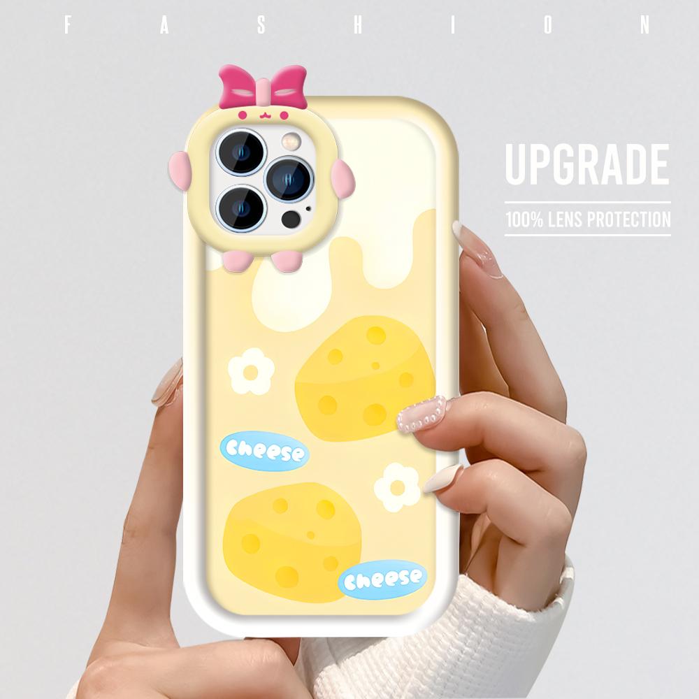 Cheap Cartoon Cheese Pattern Phone Case Monster Lens Phone Shell Soft ...