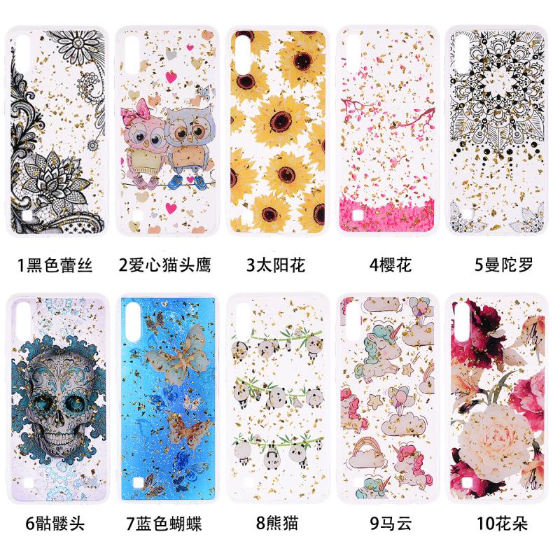 Buy For Samsung A10 Fashion Color Painted Epoxy Gold Foil TPU Anti ...