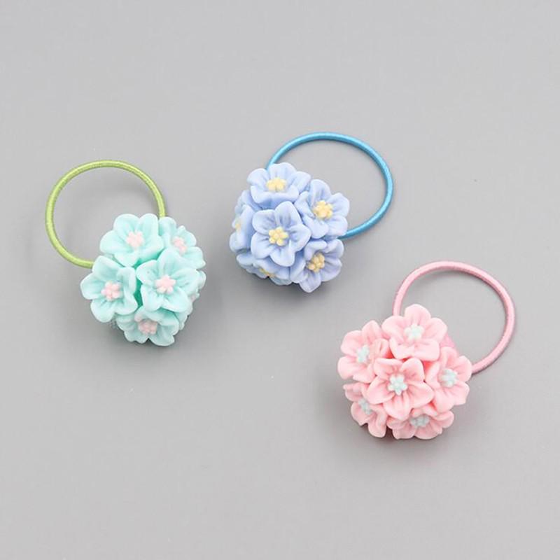 Buy Princess Hair Rope Flower Ponytail Holders Rubber Band Children's ...