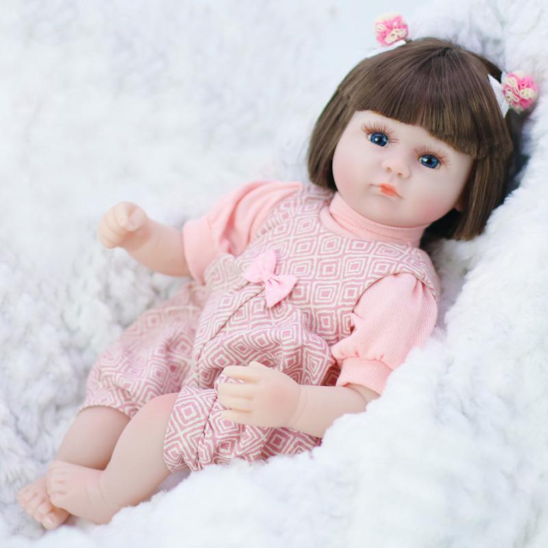 Buy 42cm Newborn Baby Reborn Doll Realistic Toddler Full Silicone Soft ...