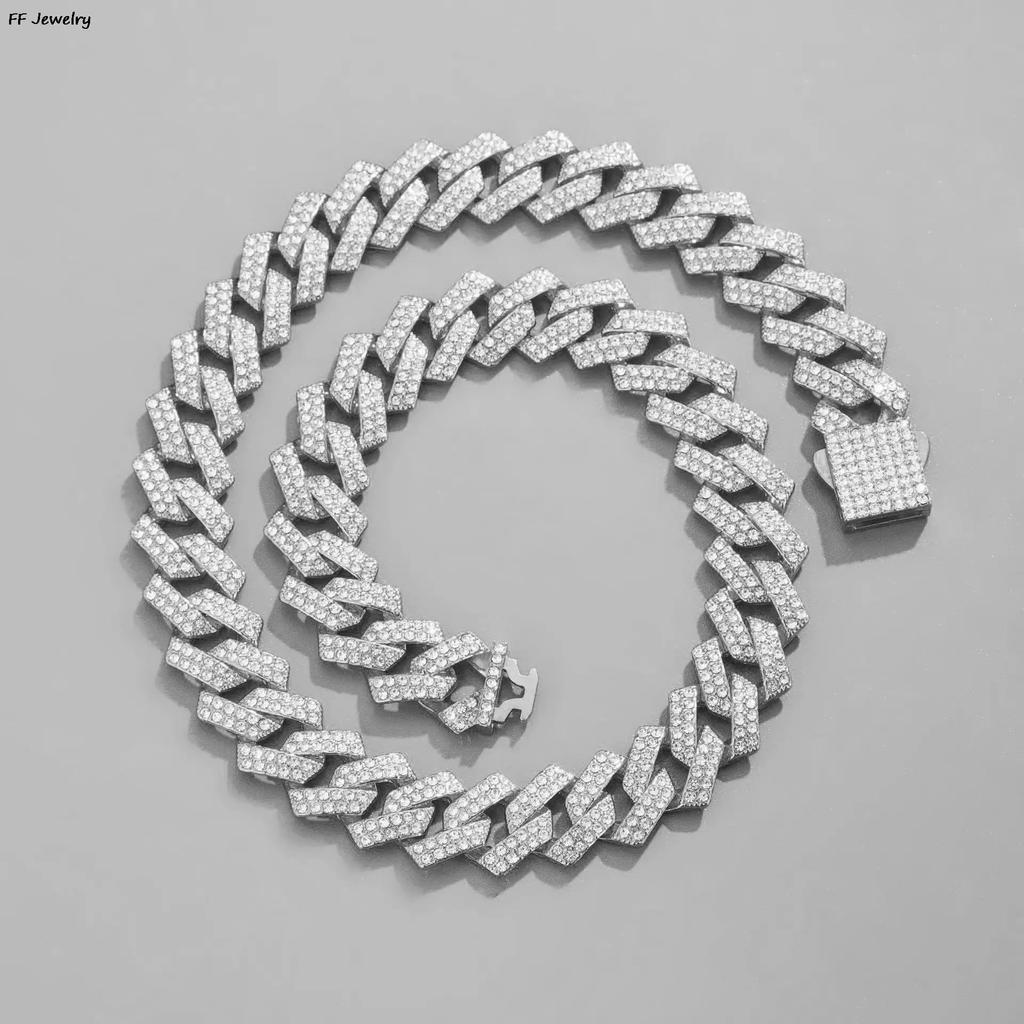 Cheap Men's Cuban Link Iced Out Necklace Chain Paved Artificial ...