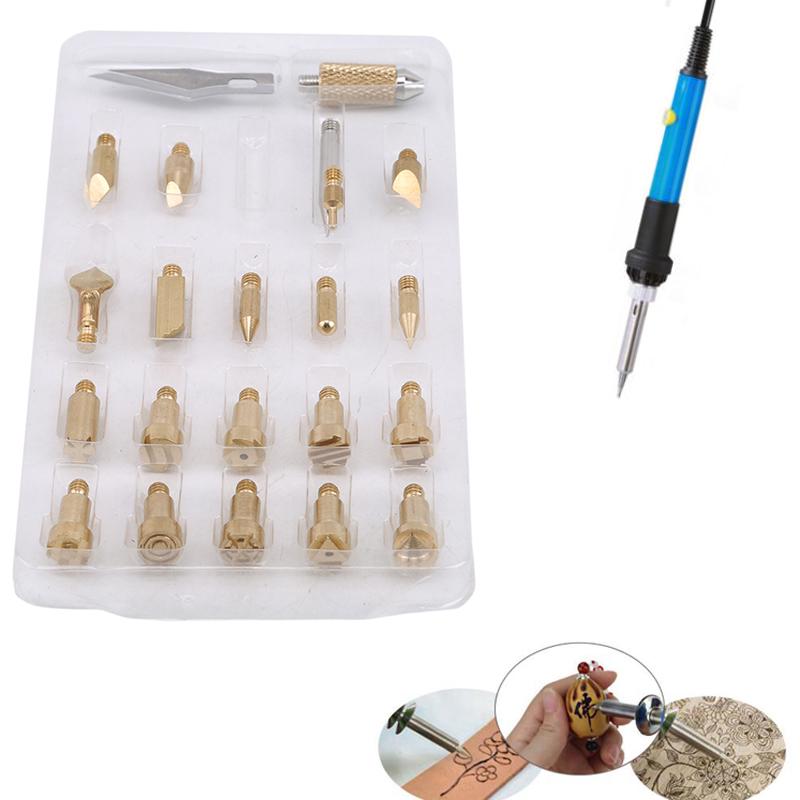 22PCS Pyrography Engraving Electric Iron Head Set comprar a buen precio ...