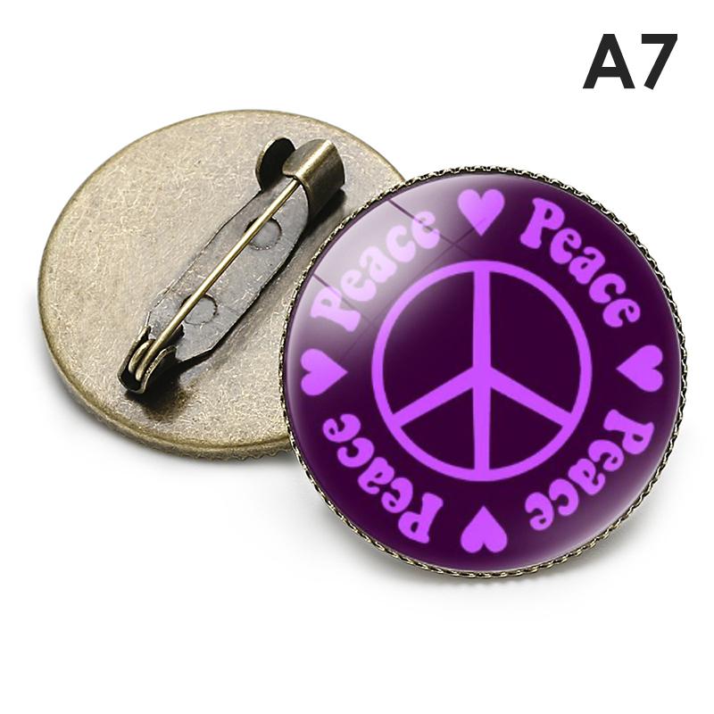Buy Arrival Peace Sign Collar Pin Brooch Round Peace Sign Pin Button ...