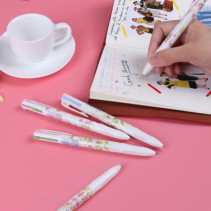 Buy 4 Colour Retractable Ballpoint Pen Black Blue Red Green Ink Rubber ...