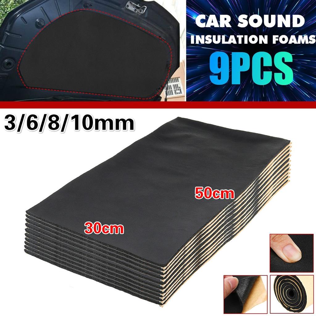 Buy 9 Pcs 3/6/8/10mm 30X50CM Self Adhesive Car Sound Proof Deadening ...