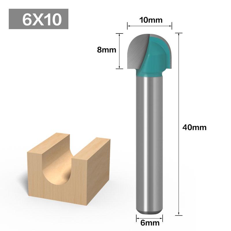 Buy 1pc 6mm Shank CNC Round Nose Cove Core Box Router Bit Shaker Cutter ...