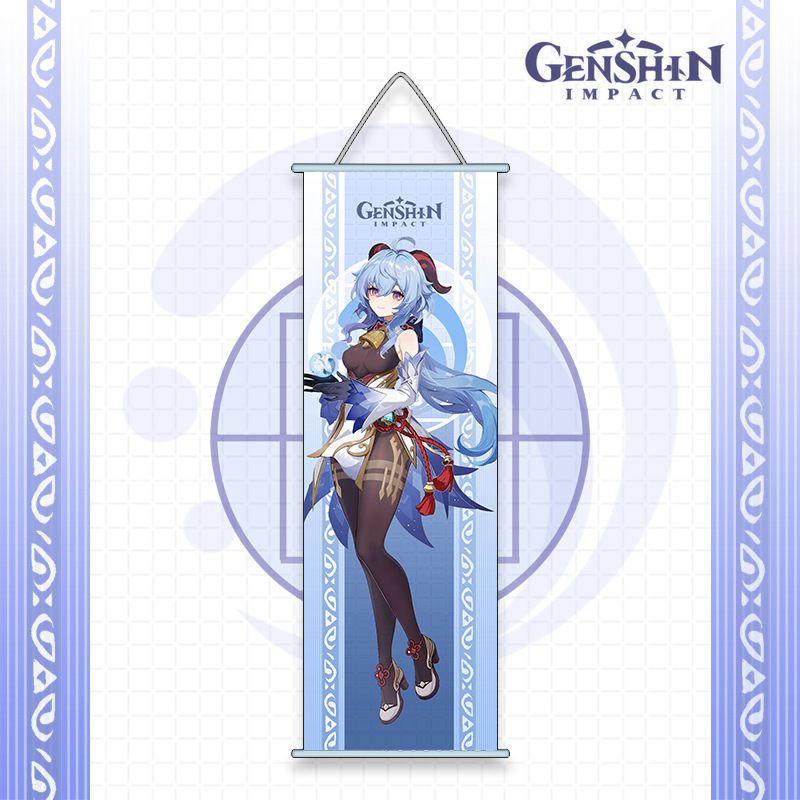 Buy Genshin Impact Ganyu Hutao Scroll Canvas Wall Hanging Painting Home ...