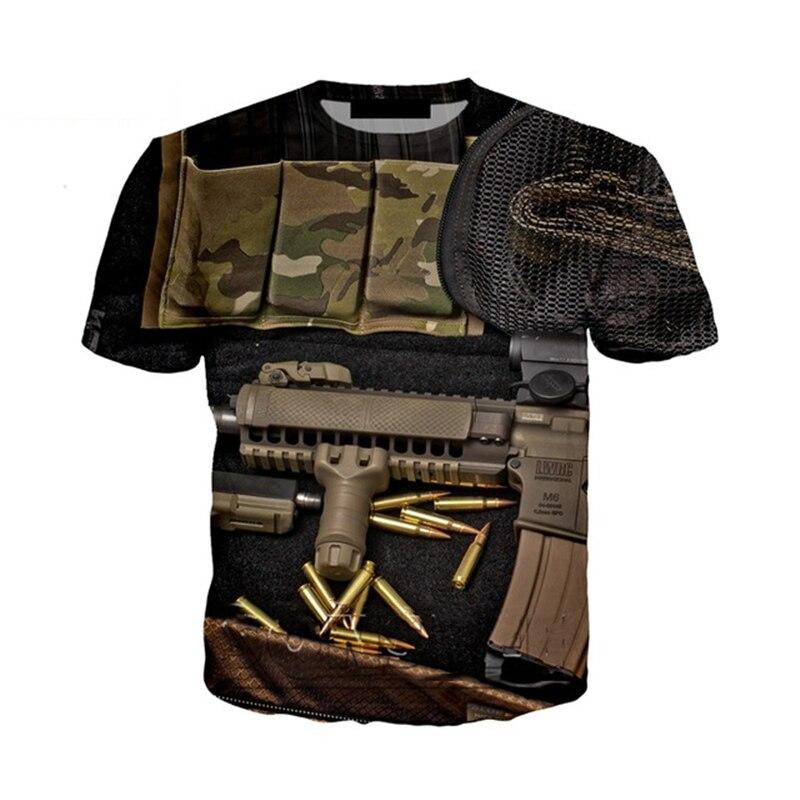 Buy 2021 Gun Funny 3d Printed Streetwear Beretta Gun Tshirt Fashion ...