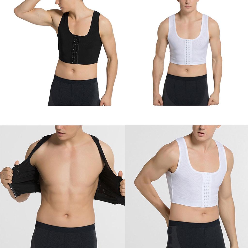 Buy Men Chest Shaper Vest Compression Body Posture Corrector Back Brace ...