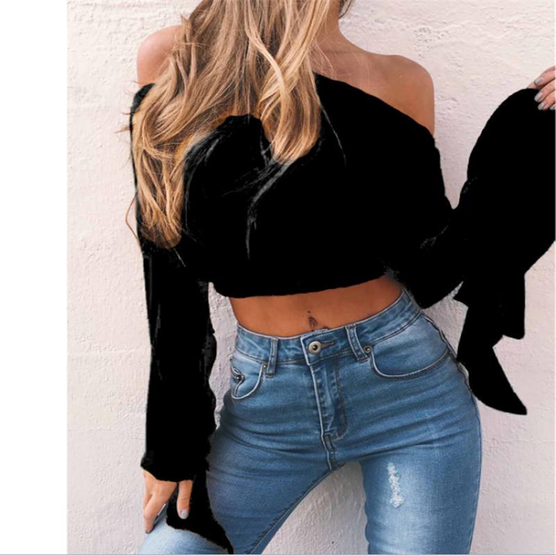 Buy Women's Fashion Sexy Summer Tops Casual Off Shoulder Long Bell ...