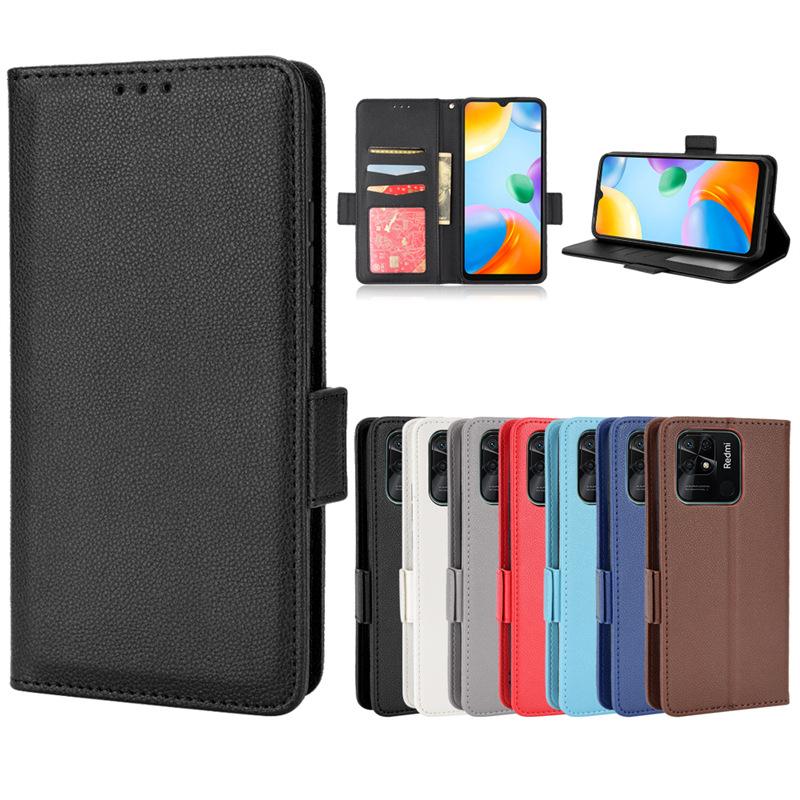 Buy Leather Phone Case Flip Cover for Xiaomi Redmi 10C Magnetic Full ...