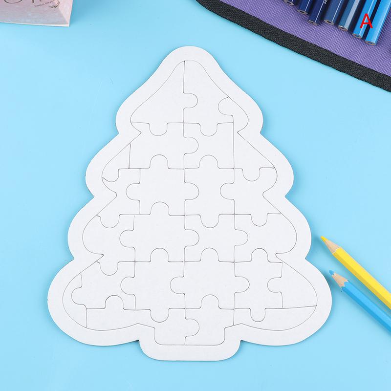 Blank Coloring Puzzle Paper White Mold Board Children Painting ...