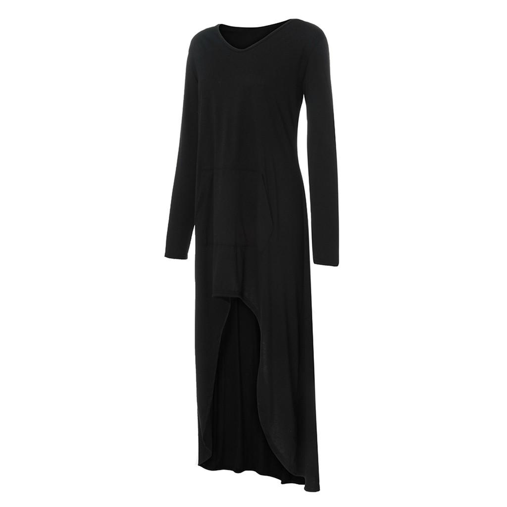 Buy Women Sleeve High Low Hooded Casual Long Maxi Tunic Tops at ...