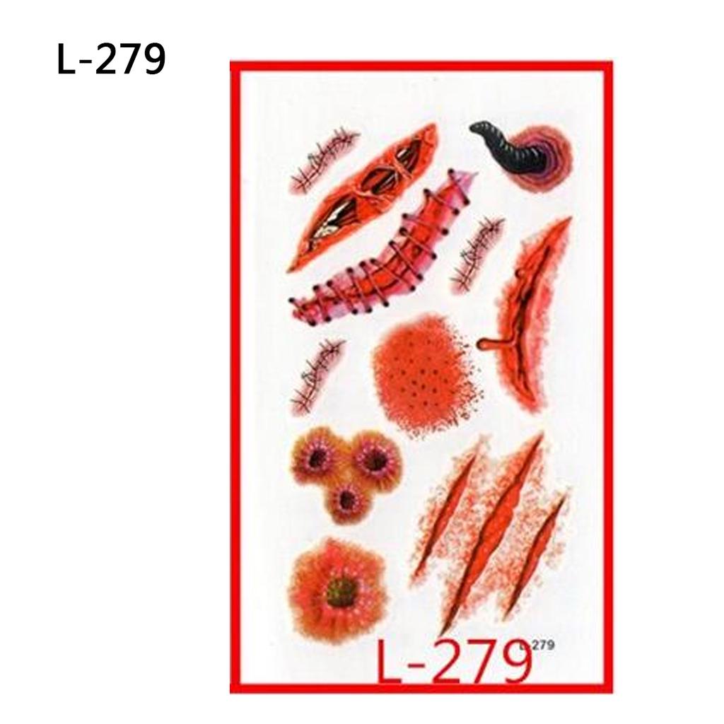 Buy Zombie Scars Tattoos Stickers With Fake Scab Blood Special Costume ...