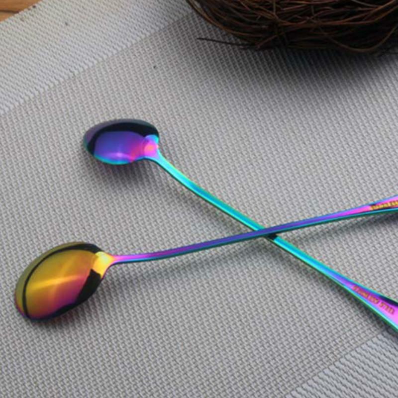 Buy Magic Color Gold-plated Spoon Rainbow Color Cherry Blossom Spoon ...