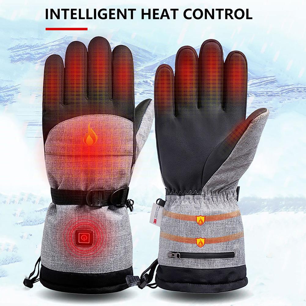 Motorcycle Snowmobile Heated Gloves Warm 3-Gear Adjustable Heated ...