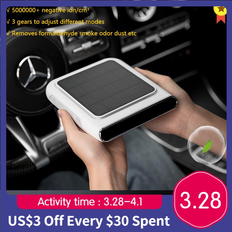 Buy New Solar Car Air Purifier LED Digital Display HEPA Filter Home ...