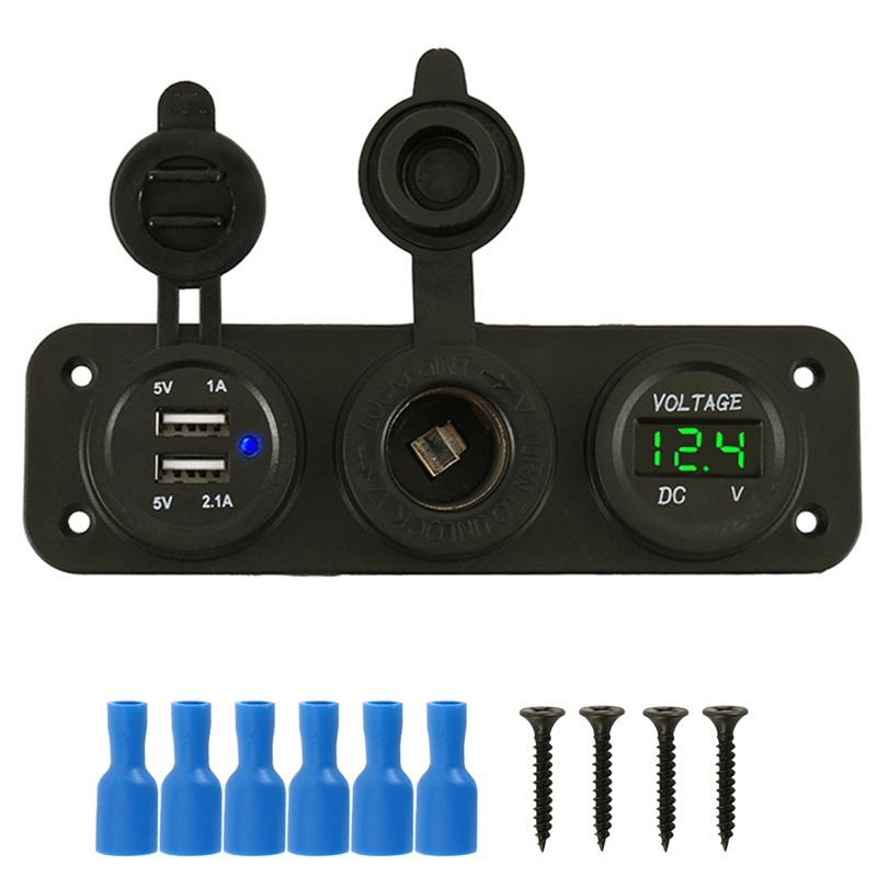 Buy 3 In 1 Car Charger Plug 4.2A Dual USB Adapter+12V/24V Car Socket ...