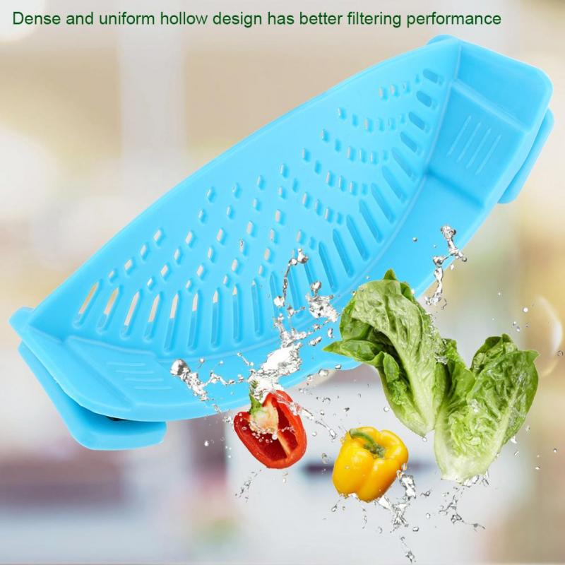 Buy Pan Pot Silicone Strainer Kitchen Filter Colanders for Noodles ...