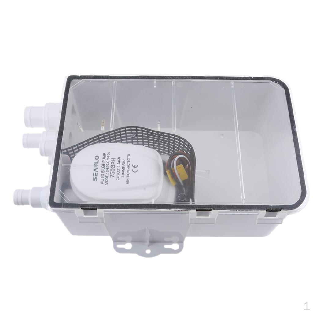 Buy 600GPH 24V Shower Sump Pump System Auto Bilge Drain Box Air Vent ...