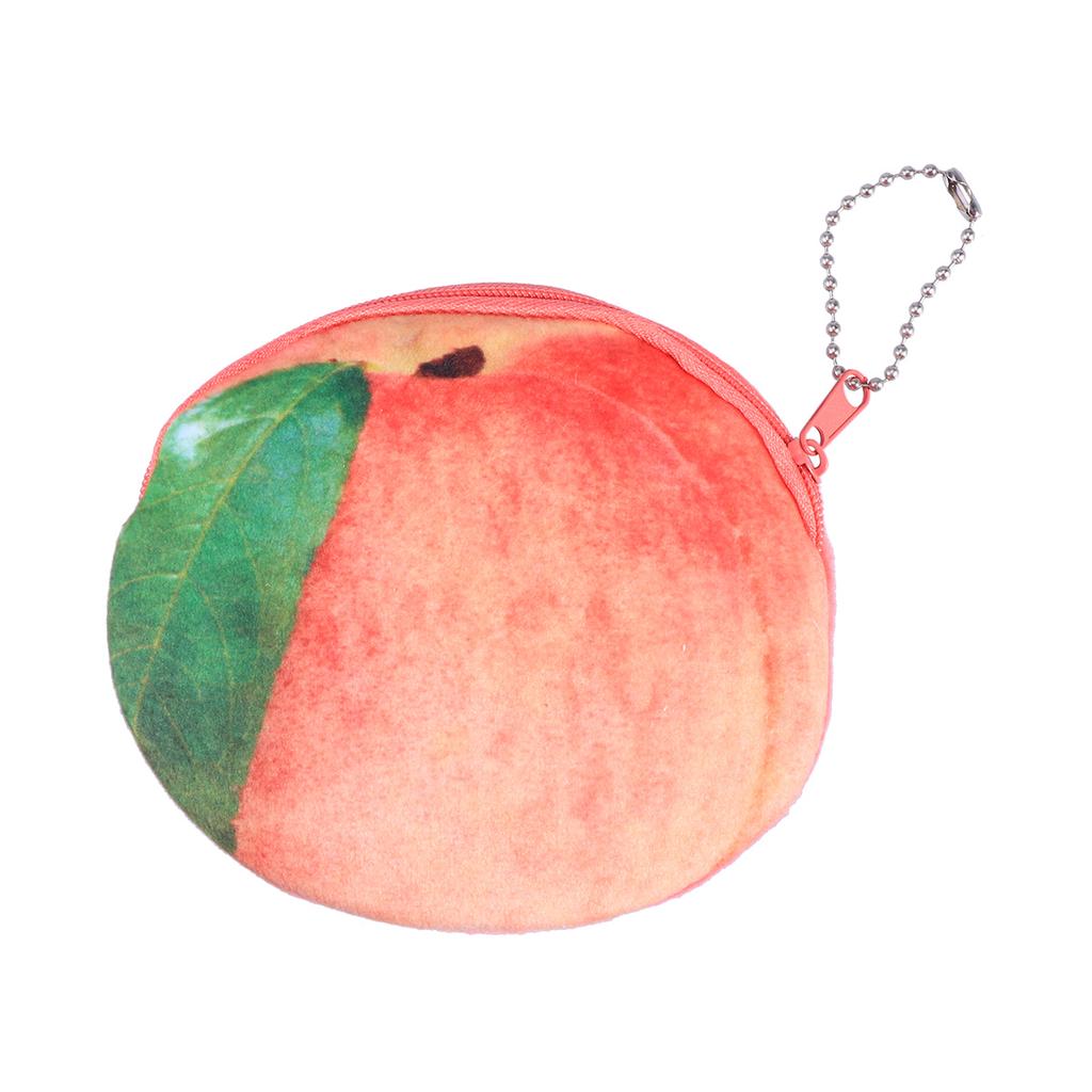 Buy 1 Pc 3D Plush Mini Fuzzy Juicy Peach Fruit Novelty Cartoon Zipper ...