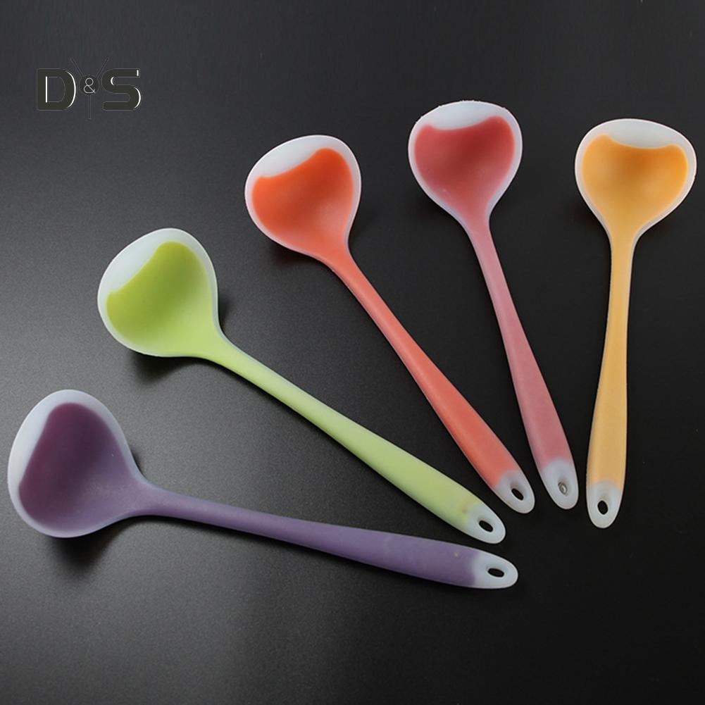 Cheap Silicone Nonstick Anti Hot Translucent Handle Soup Spoons Kitchen ...