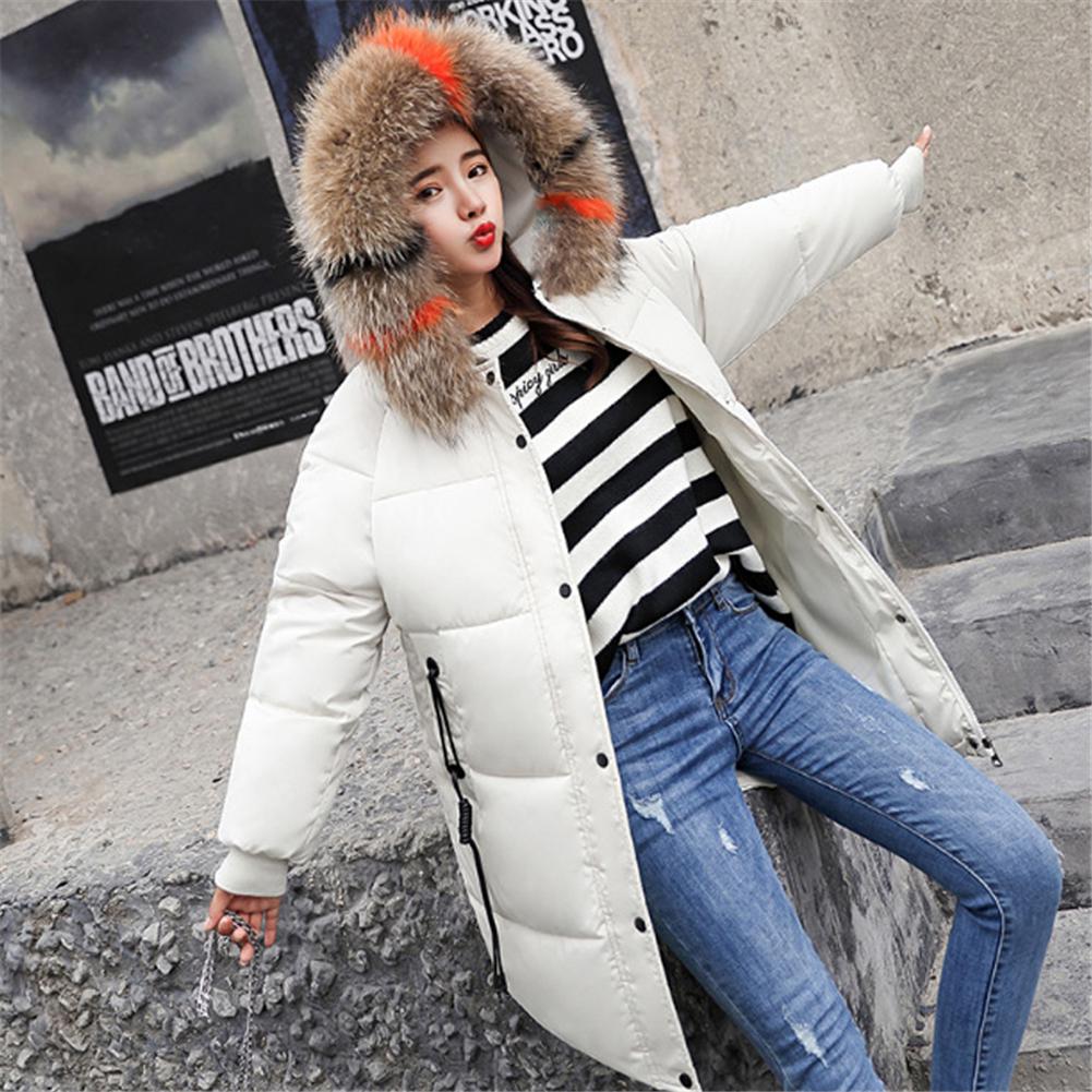 Cute Winter Women Jacket Long Hooded Parkas Thickness Fur Collar Duck ...