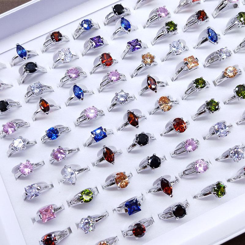 Cheap 10Pcs Simple and stylish colorful clip zircon crystal ring ...