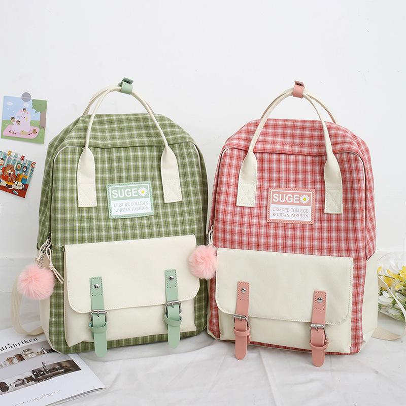 Buy 5 Pcs Set Children School Bag Backpack Canvas Book Bag Cute Student ...