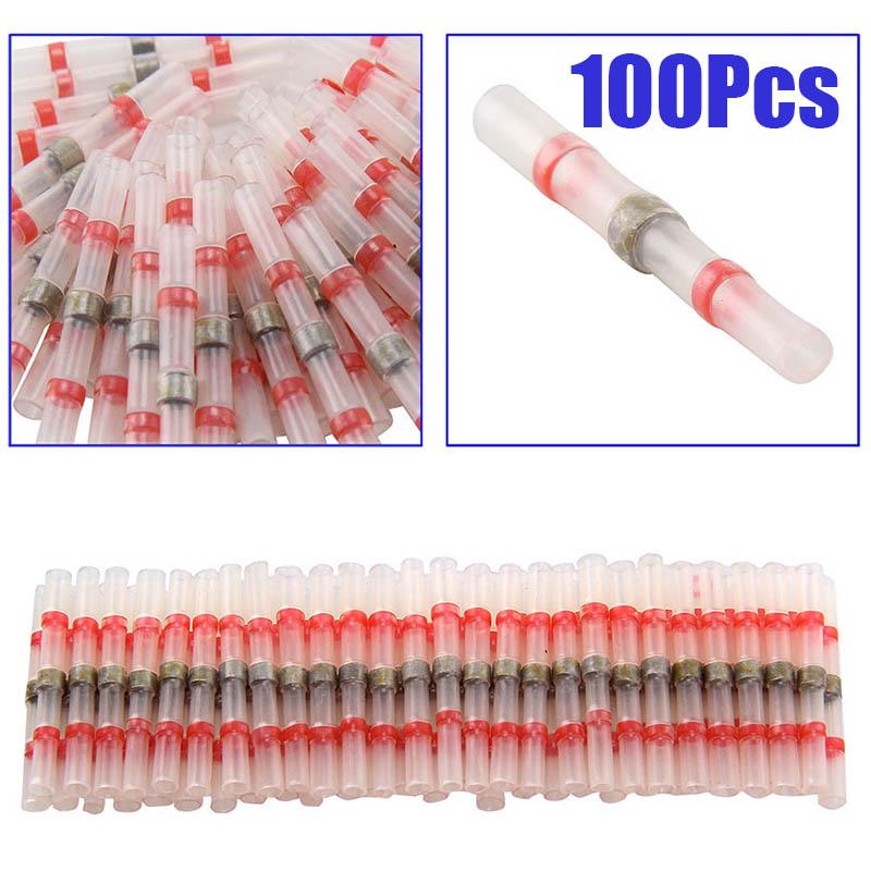 Buy 100 Pcs Waterproof Red Solder Sleeve Heat Shrink Tube Terminal ...