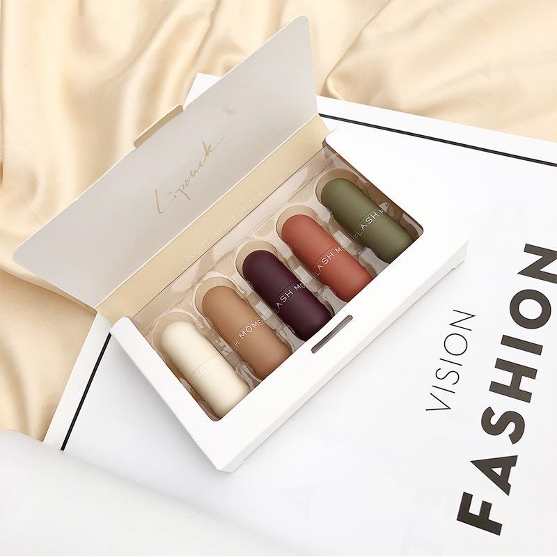 Buy 5pcs / Lot Sexy Red Lipstick Set Mini Capsule Matte Lip Stick ...