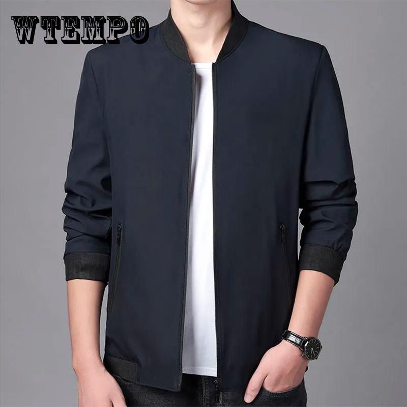 Buy Men's Business Spring and Autumn Jacket Solid V Neck Stand Collar ...