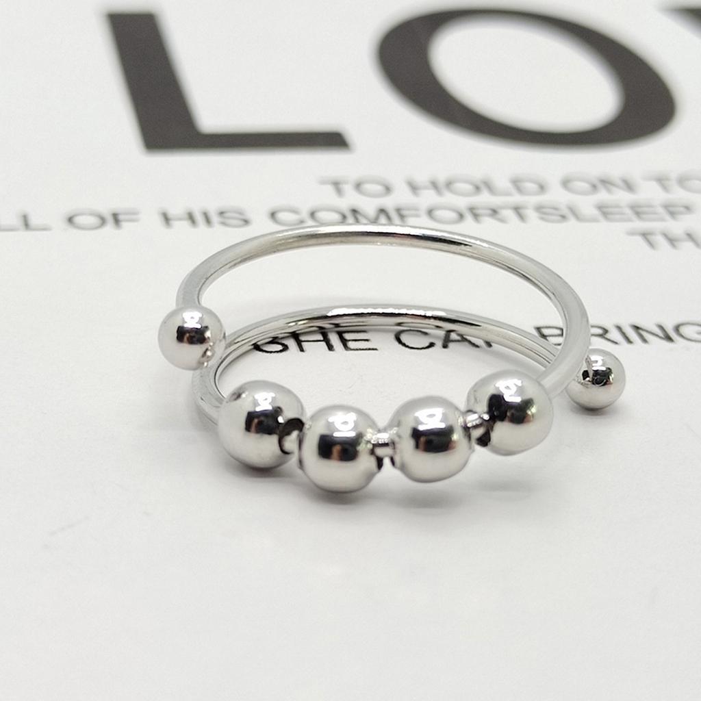 Buy Women Men Fidget Beads Rings Rotate Freely Antistress Anxiety Ring ...